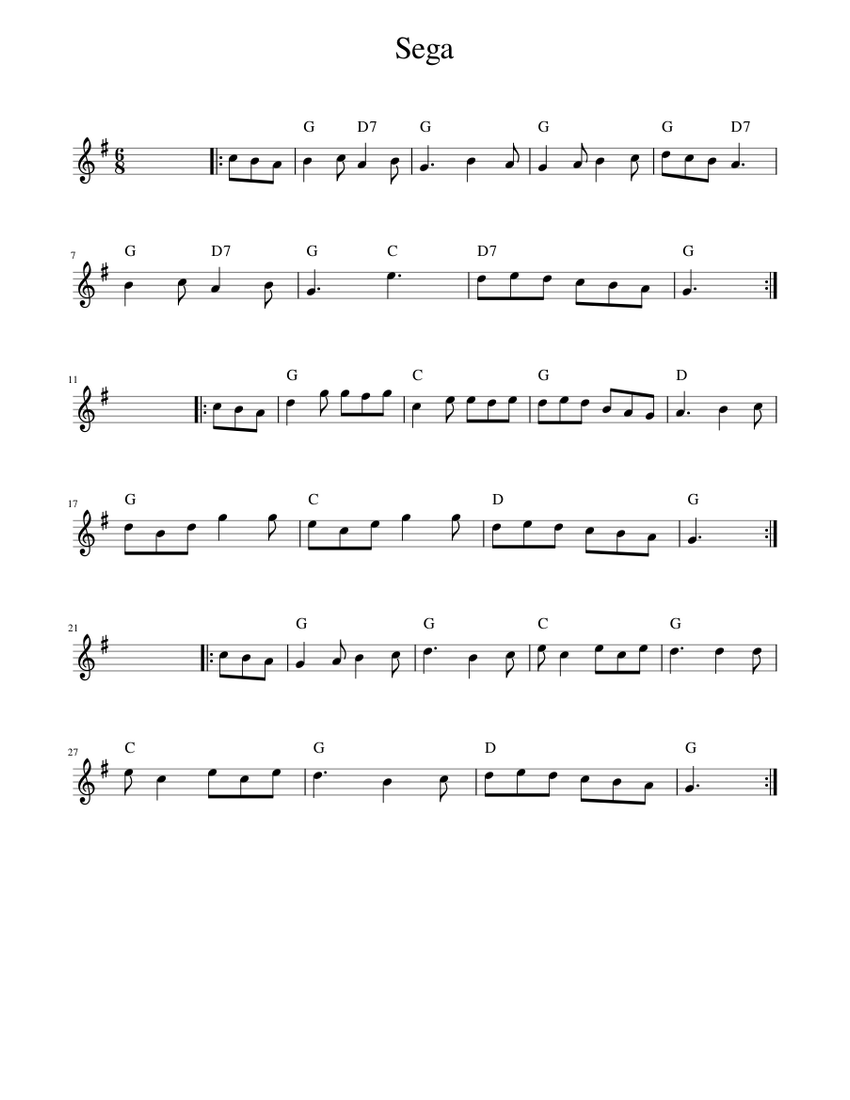 Sega Sheet music for Piano (Solo) Easy | Musescore.com