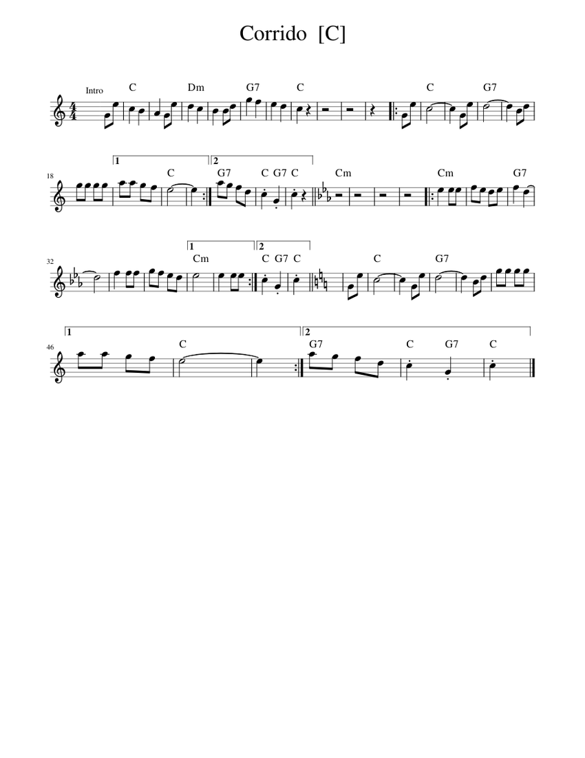 Corrido Sheet music for Piano (Solo) Easy | Musescore.com