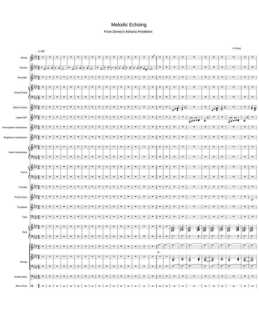 Melodic Echoing - Amphibia Cultural Legacy Sheet Music for Piano ...