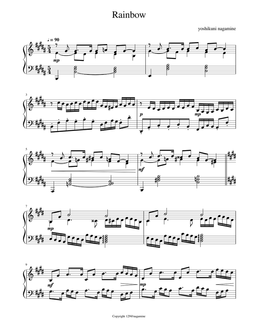 Rainbow Sheet music for Piano (Solo) | Musescore.com