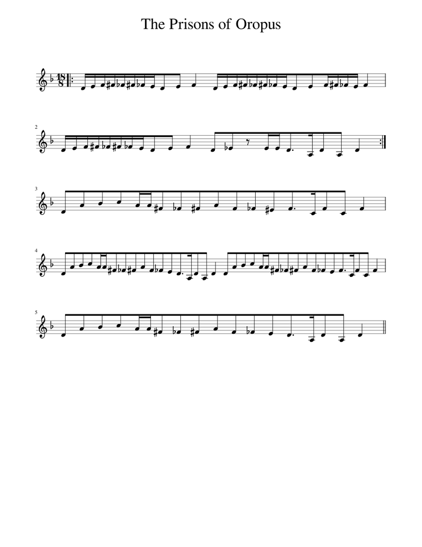 The Prisons of Oropus Sheet music for Piano (Solo) | Musescore.com