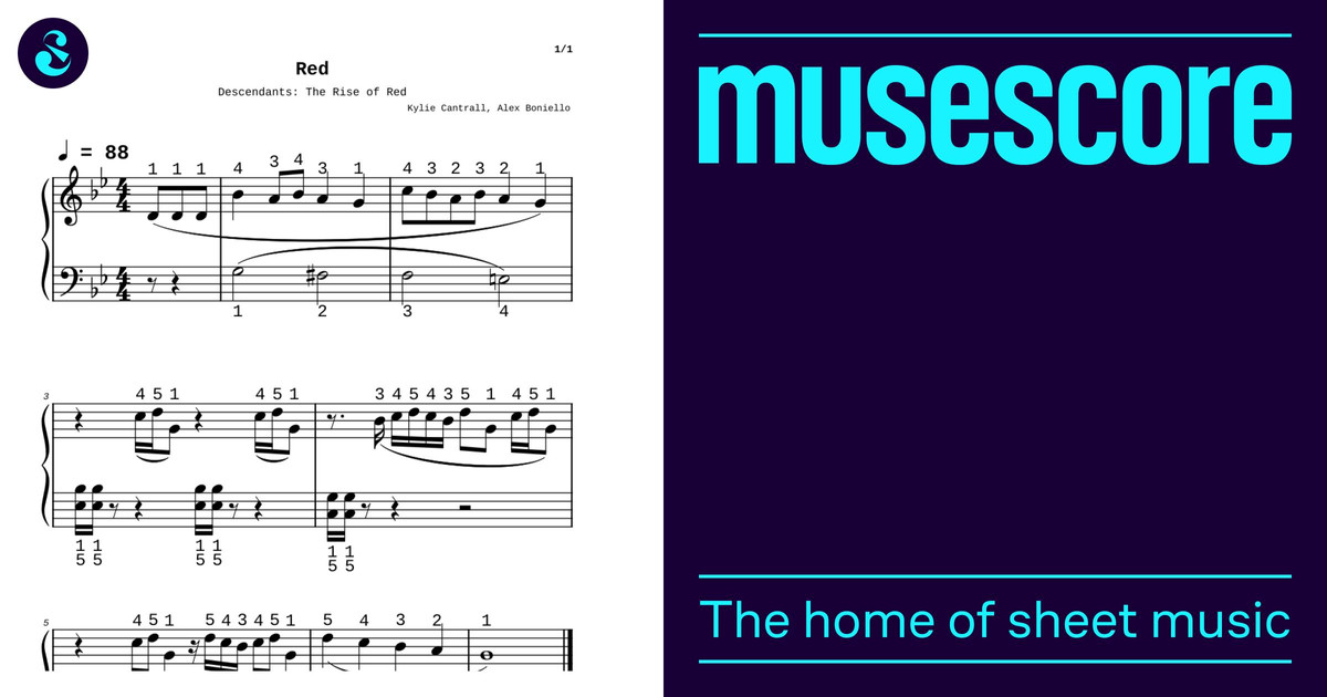 Red_Descendants_The Rise of Red – Kylie Cantrall & Alex Boniello Sheet ...