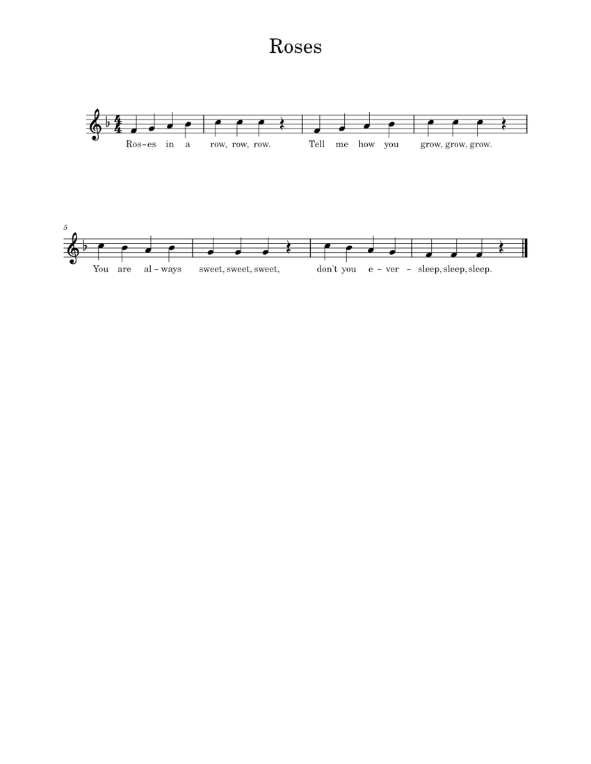 Roses Sheet music for Piano (Solo) Easy | Musescore.com