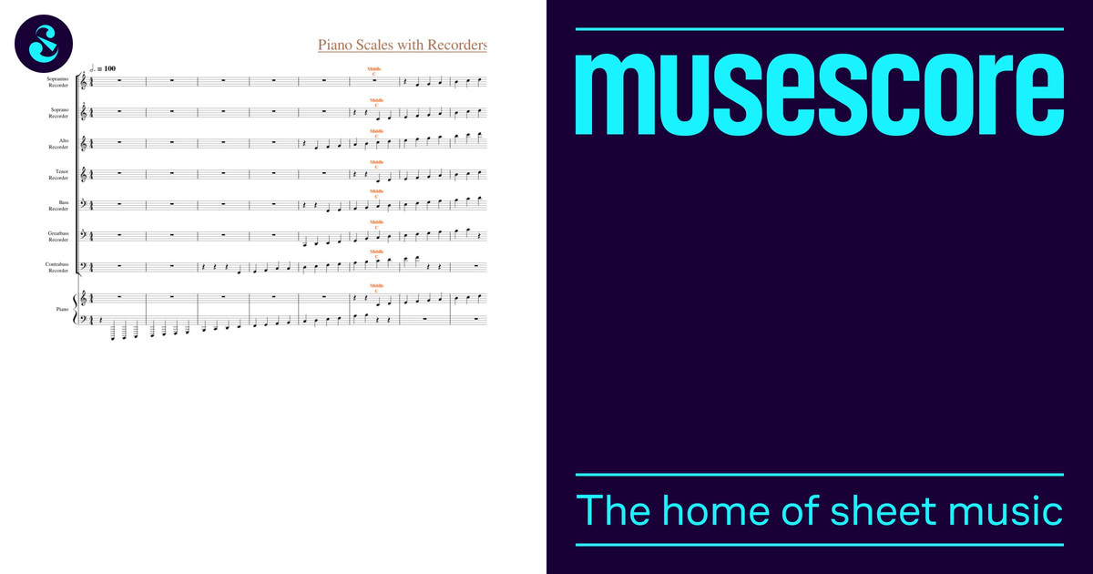 Piano Scales with Records A3 Sheet music for Piano, Recorder (Mixed ...