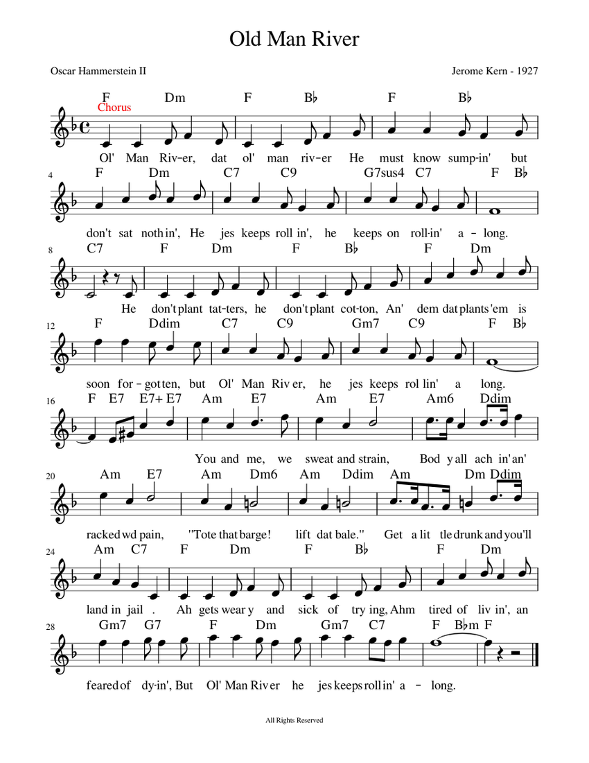 Old Man River Sheet music for Violin (Solo) | Musescore.com