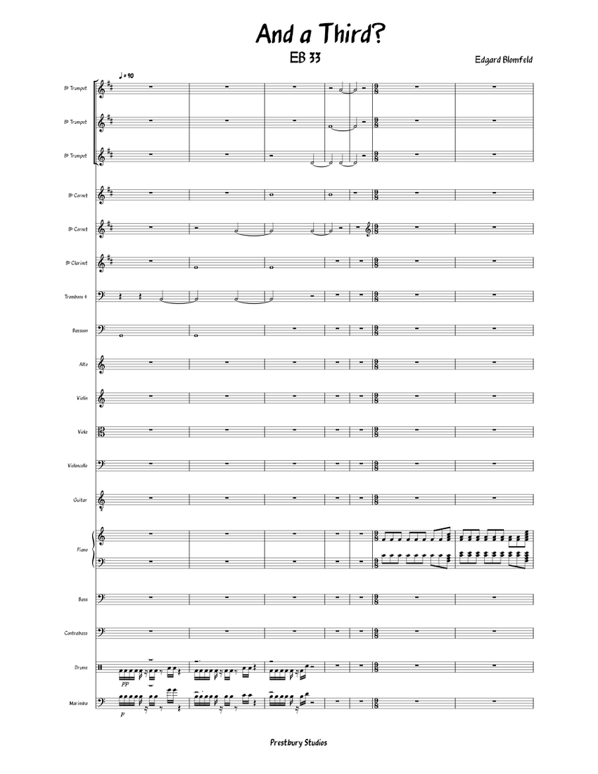 And a Third? - Edgard Blomfeld Sheet music for Piano, Trombone, Alto ...