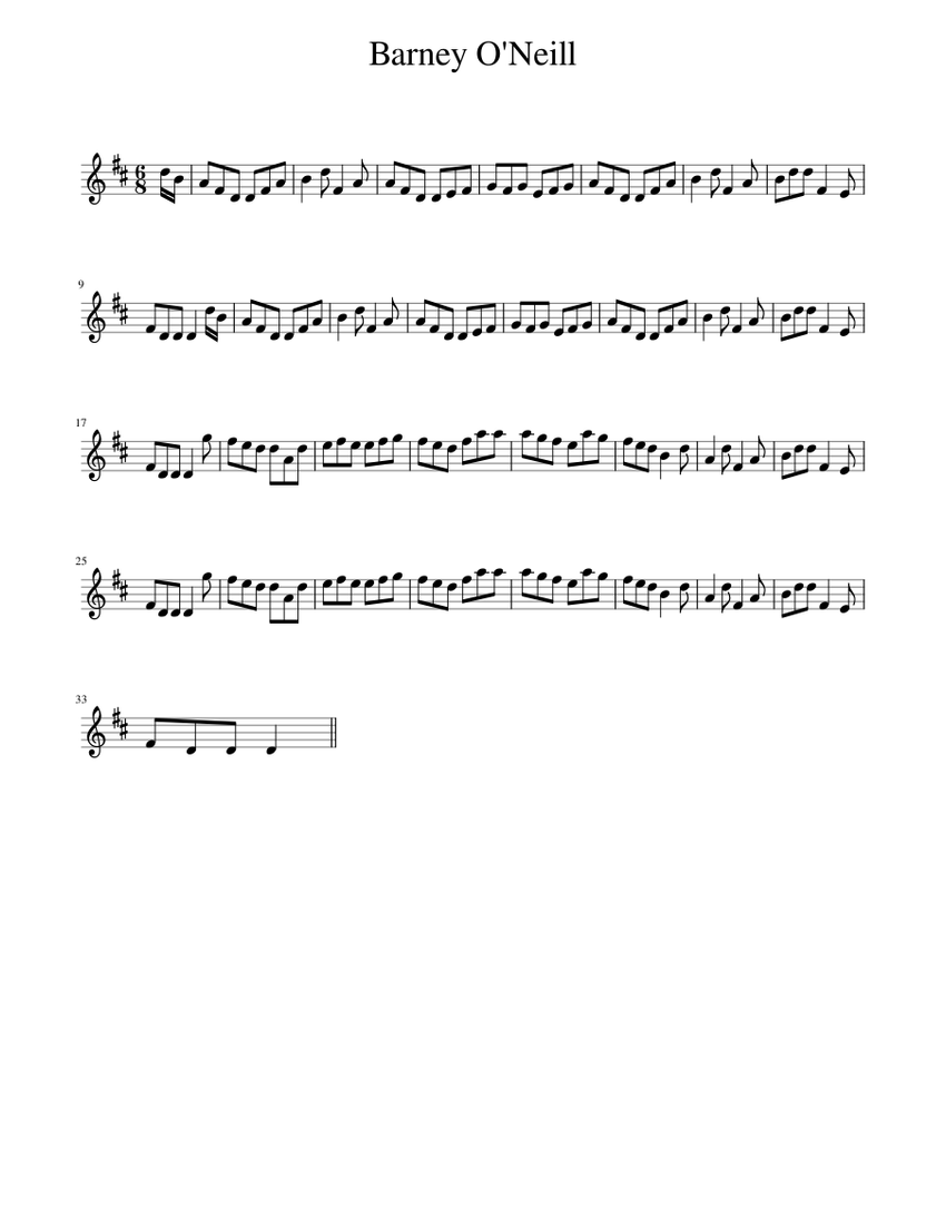 Barney O'Neill Sheet music for Piano (Solo) Easy | Musescore.com