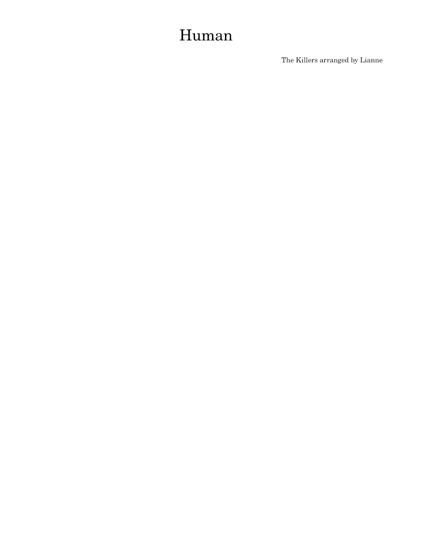 Human – The Killers Sheet Music and Tab for Piano, Vocals, Clarinet in ...