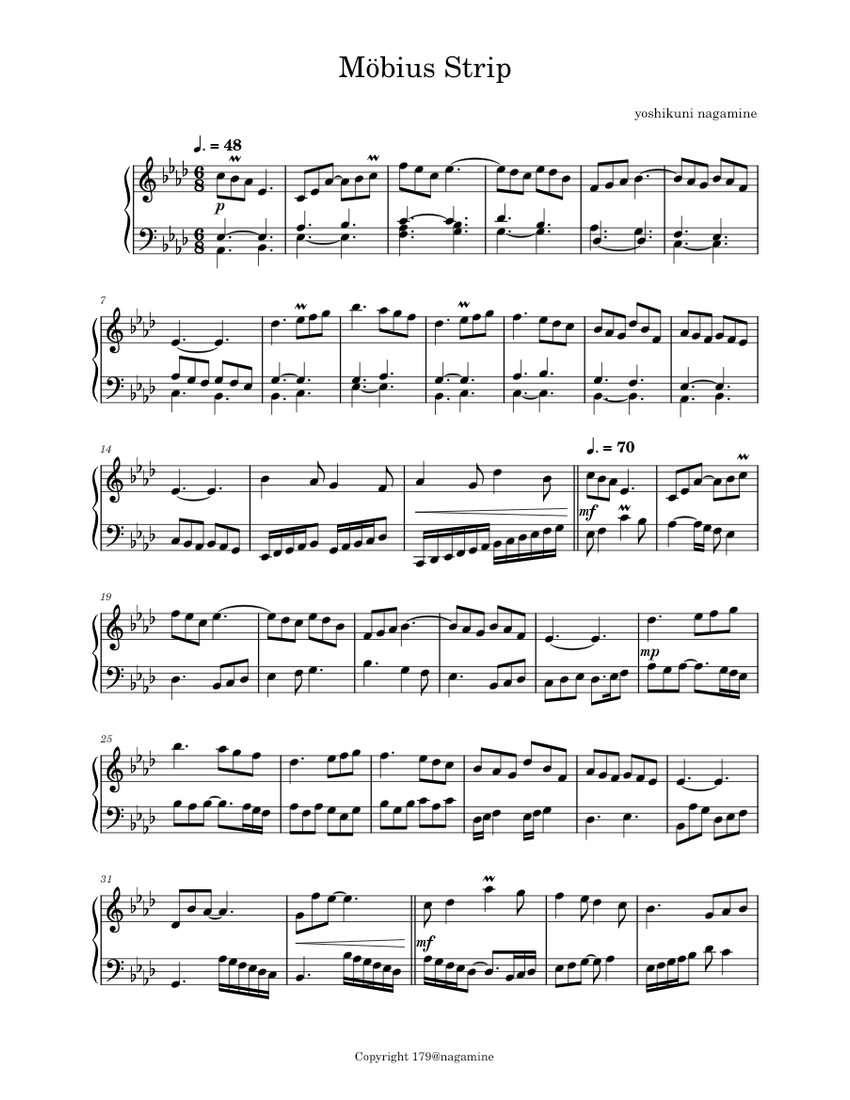 Möbius Strip Sheet music for Piano (Solo) | Musescore.com