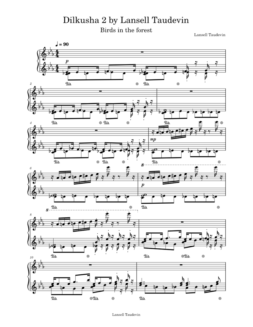 Dilkusha 2 by Lansell Taudevin Sheet music for Piano (Solo) | Musescore.com