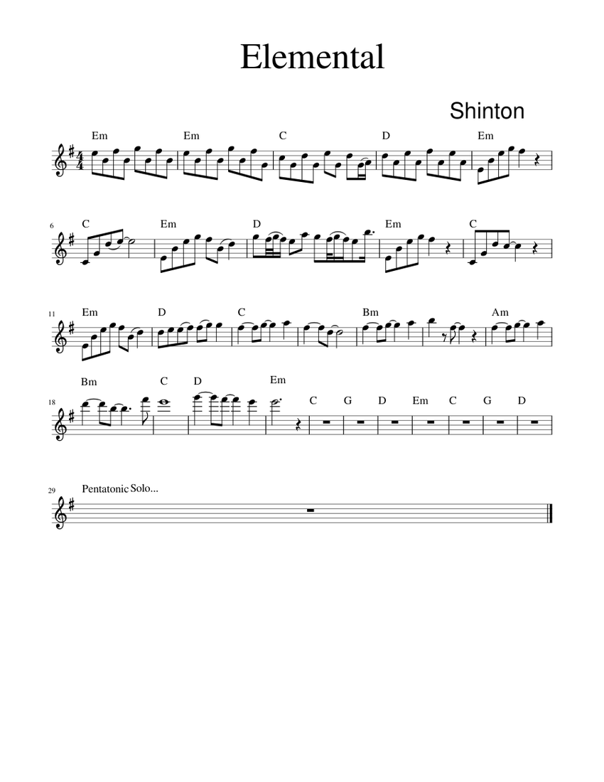 Elemental Sheet music for Piano (Solo) | Musescore.com