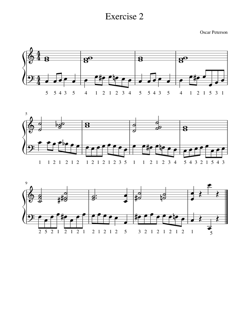 Exercise 2 Sheet music for Piano (Solo) Easy | Musescore.com