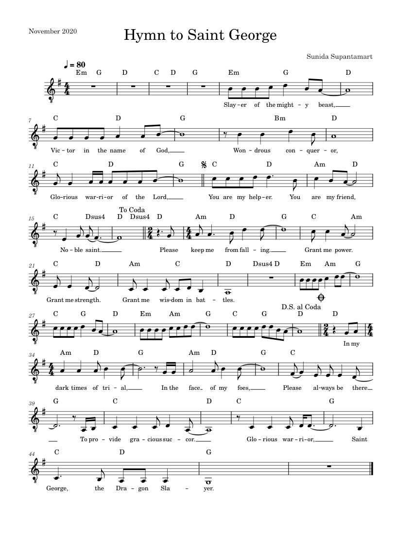 Hymn to Saint George - piano tutorial