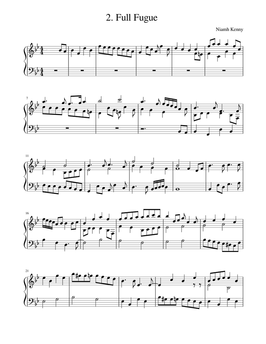2. Full Fugue Sheet music for Piano (Solo) Easy | Musescore.com