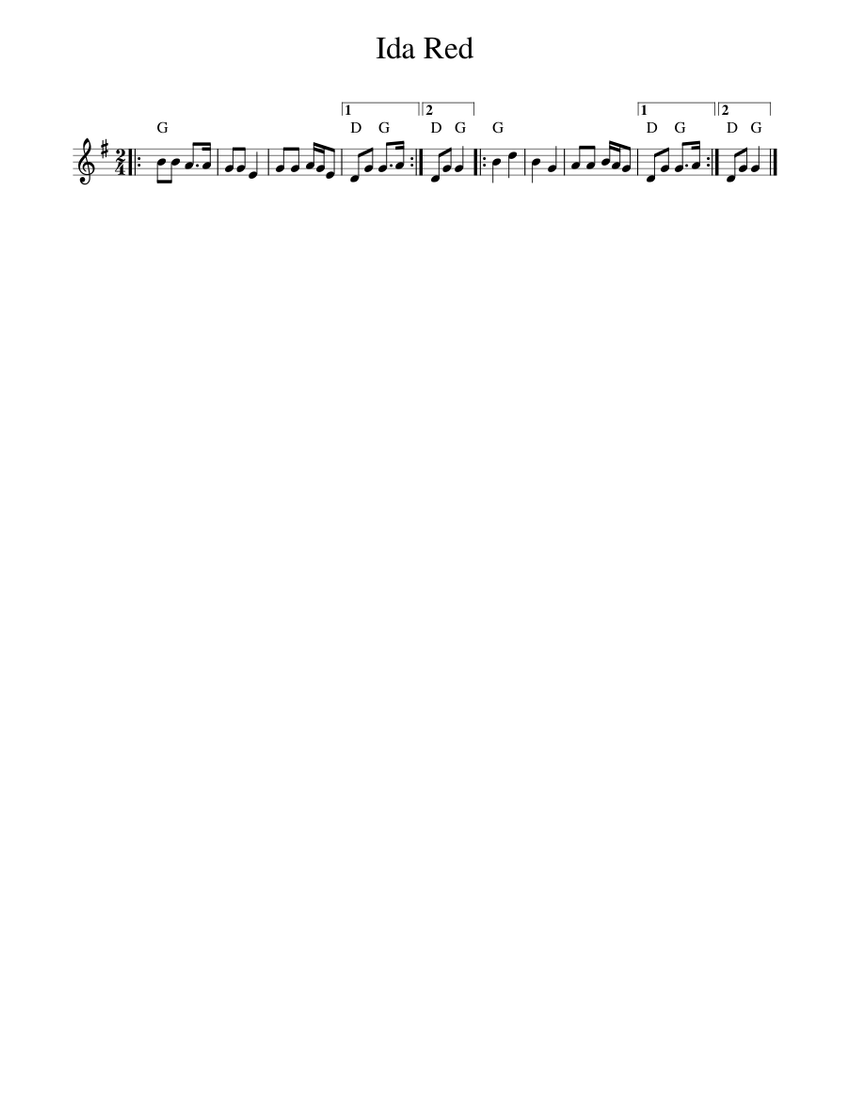 Ida Red Sheet music for Piano (Solo) Easy | Musescore.com