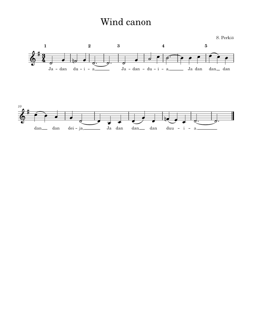 Wind Canon – Anonymous Sheet music for Vocals (Choral) | Musescore.com