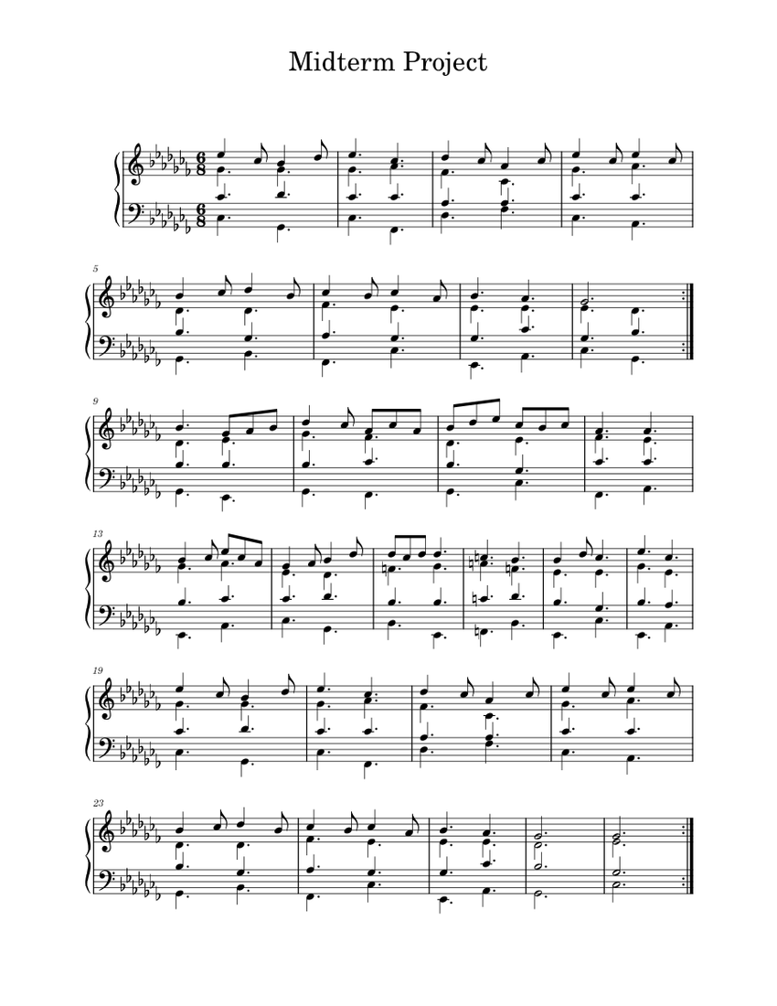 Midterm_Project Sheet music for Piano (Solo) Easy | Musescore.com