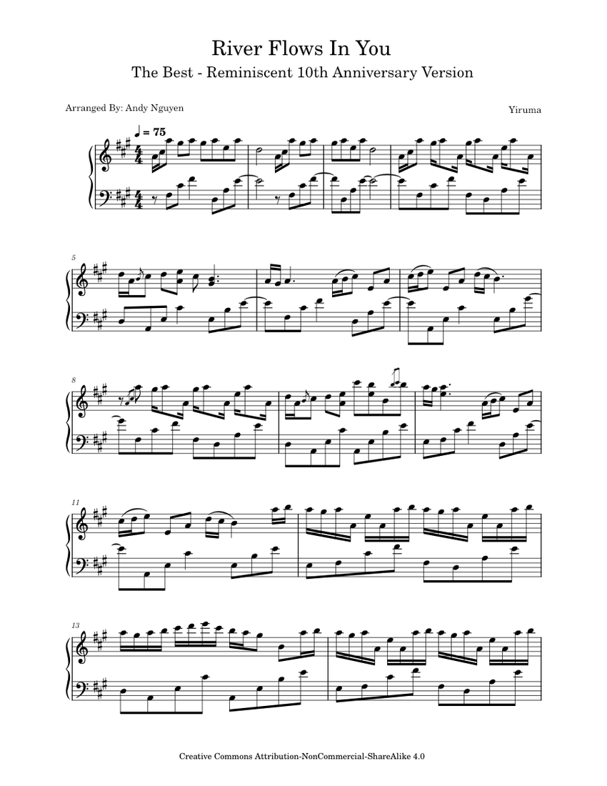 River Flows in You – Yiruma Sheet music for Piano (Solo) | Musescore.com