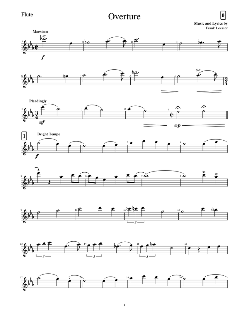 00 Overture Flute Sheet music for Piano (Solo) Easy | Musescore.com