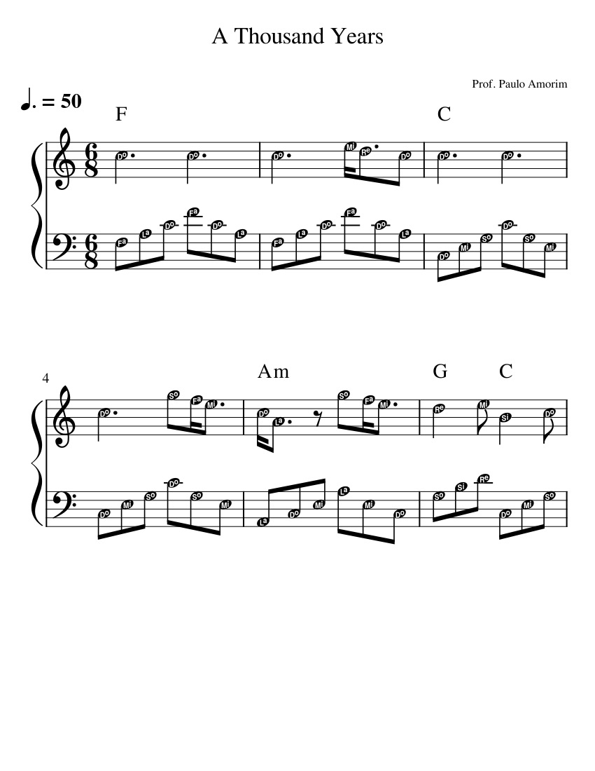A_Thousand_Years Sheet music for Piano (Solo) | Musescore.com