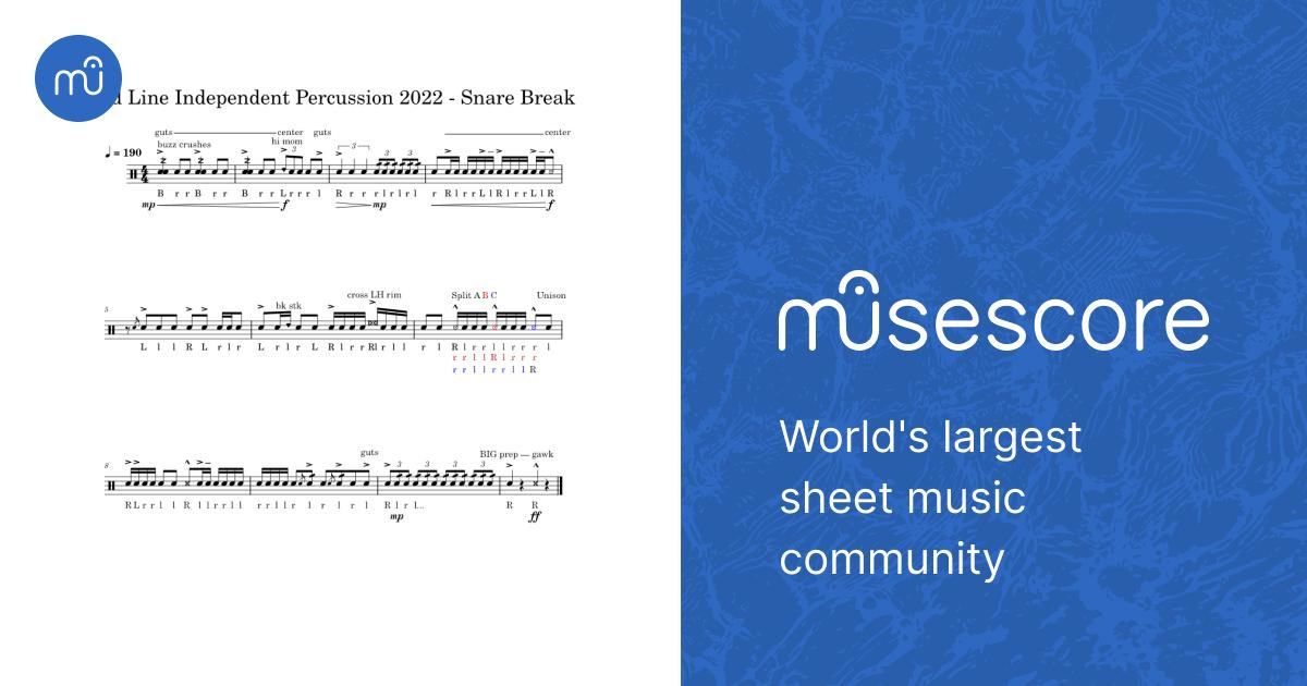 Old Line Independent Percussion 2022 - Snare Break Sheet Music for ...