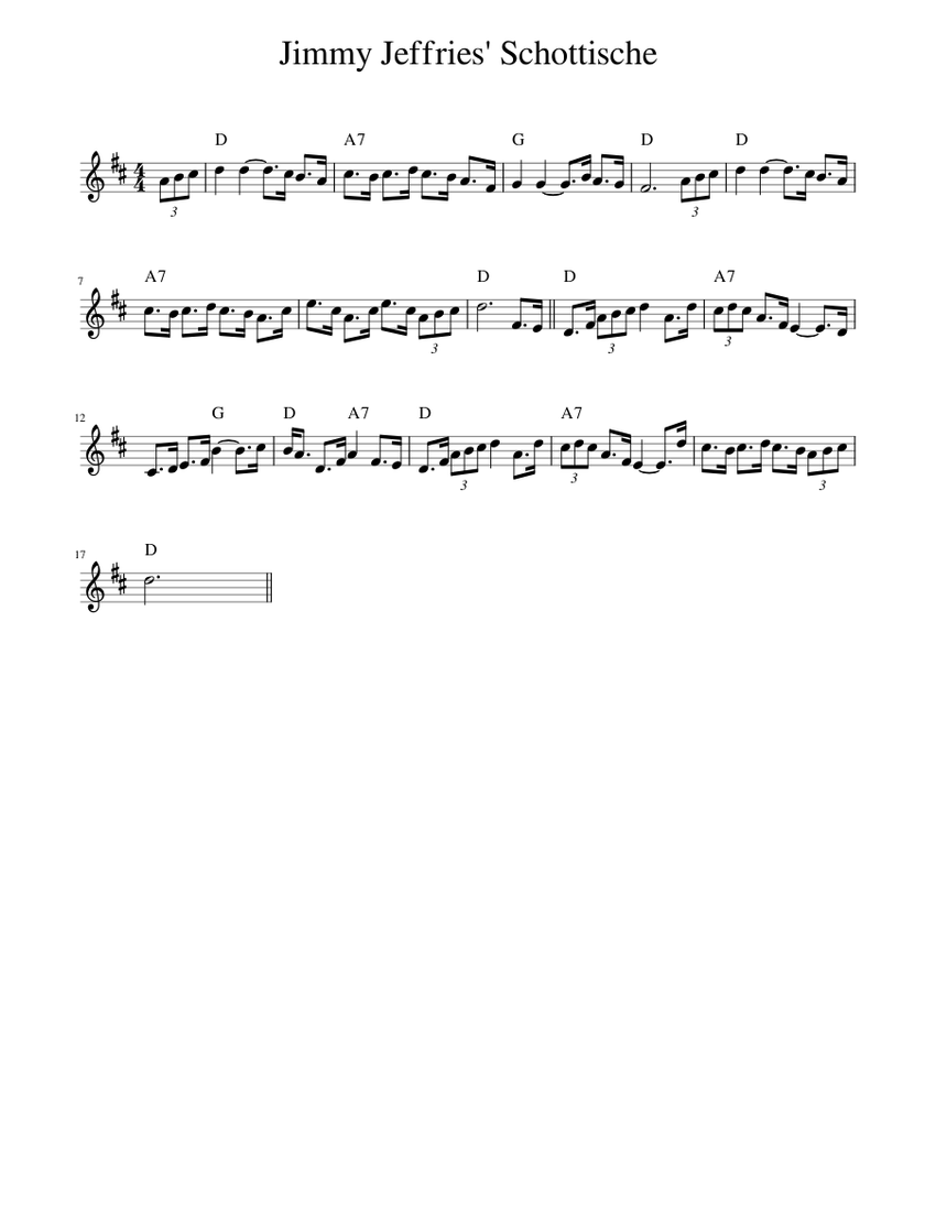 Jimmy Jeffries' Schottische Sheet music for Piano (Solo) Easy ...