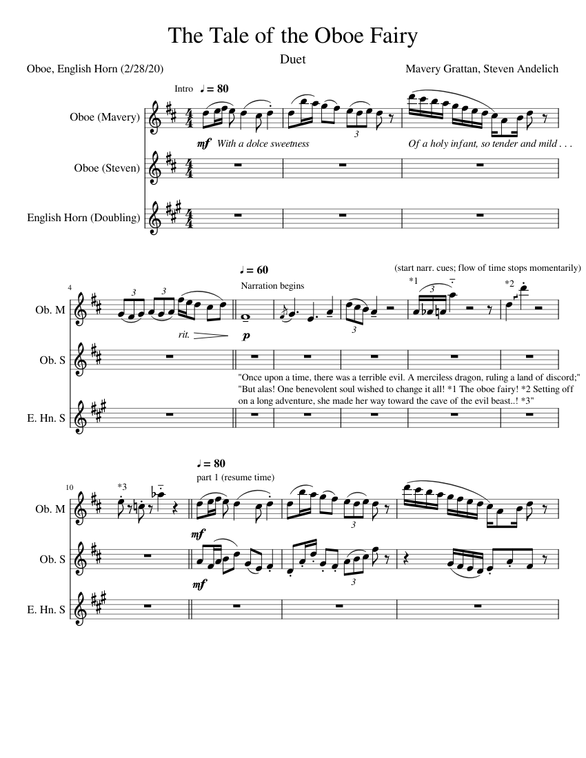 The Tale of the Oboe Fairy Sheet music for Oboe (Mixed Trio ...