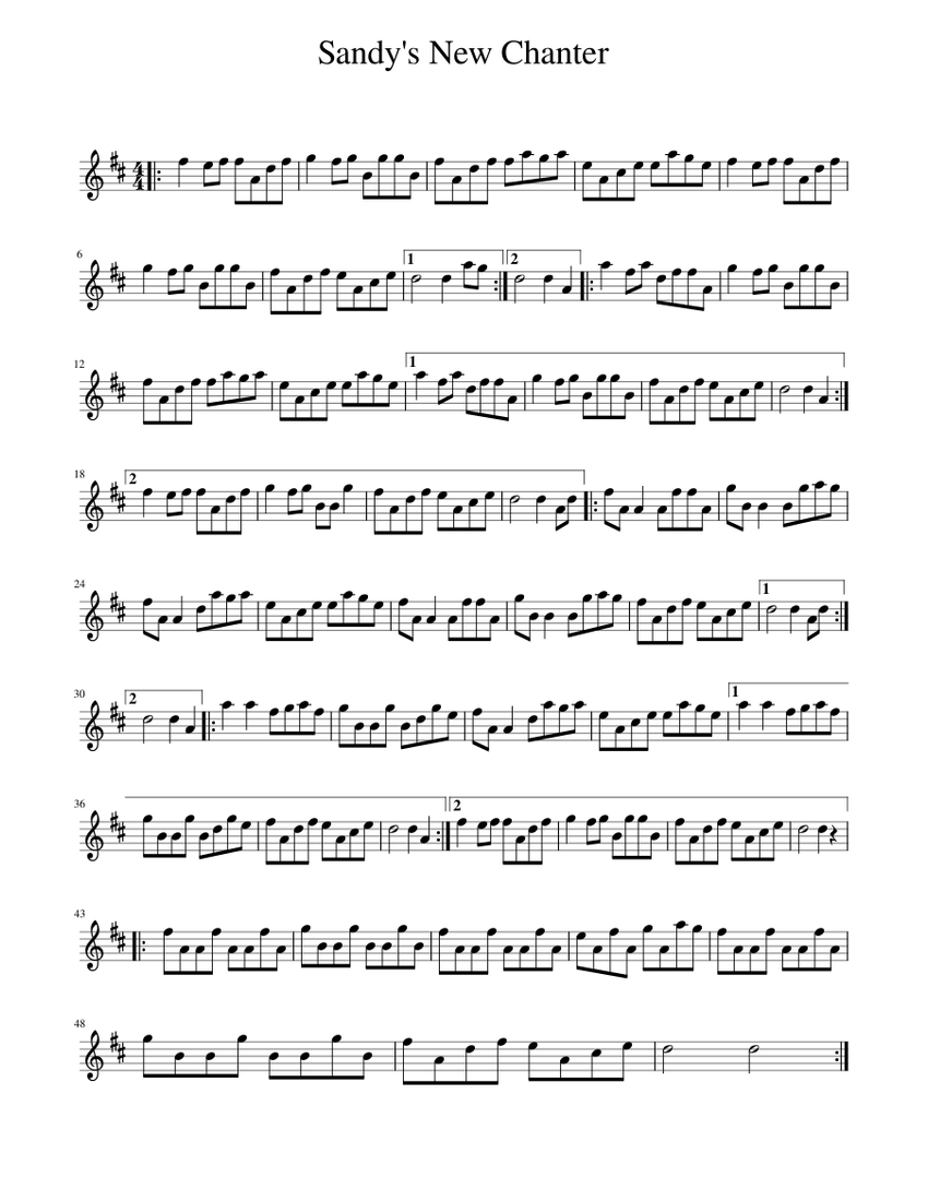 Sandy's New Chanter Sheet music for Piano (Solo) | Musescore.com