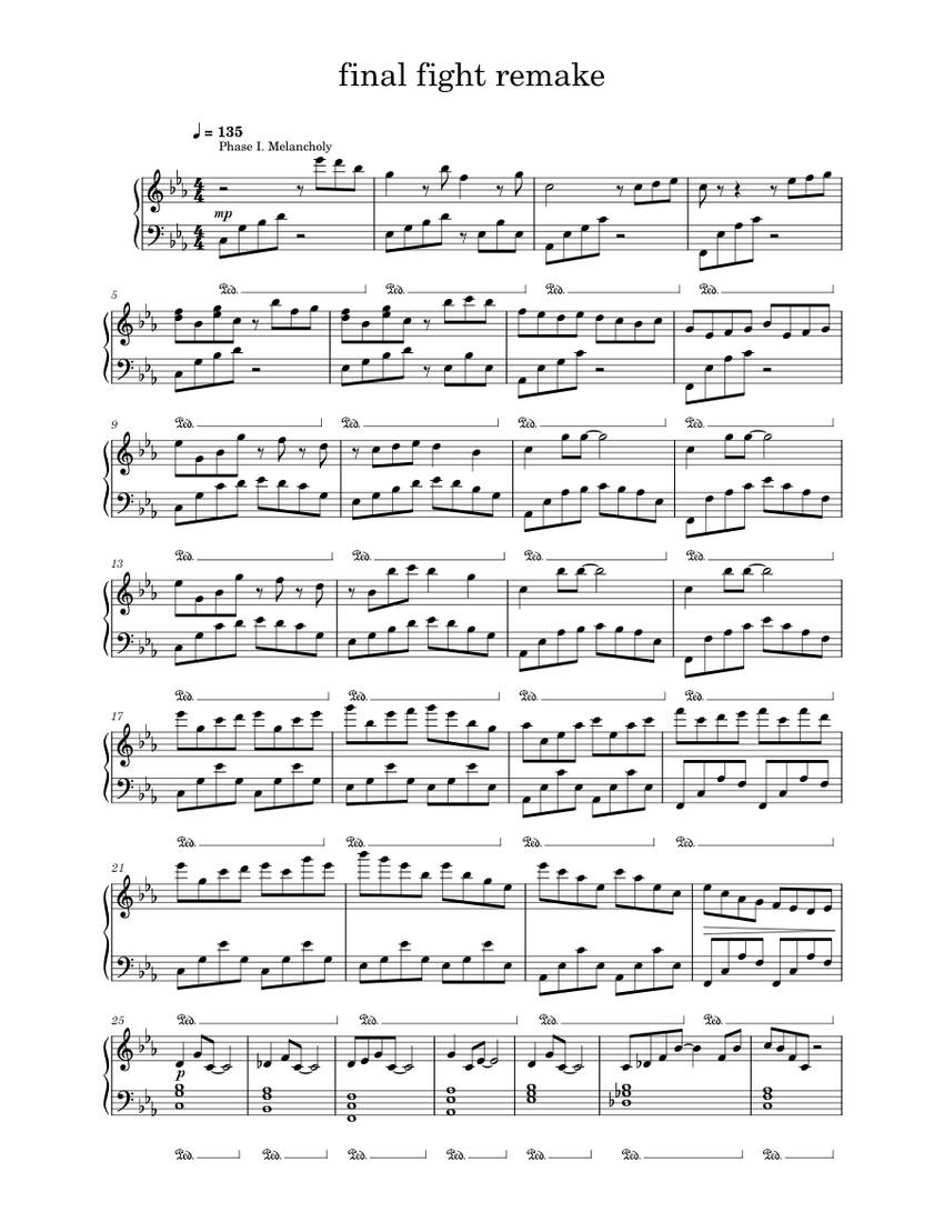 Final Fight - REMAKE Sheet music for Piano (Solo) | Musescore.com
