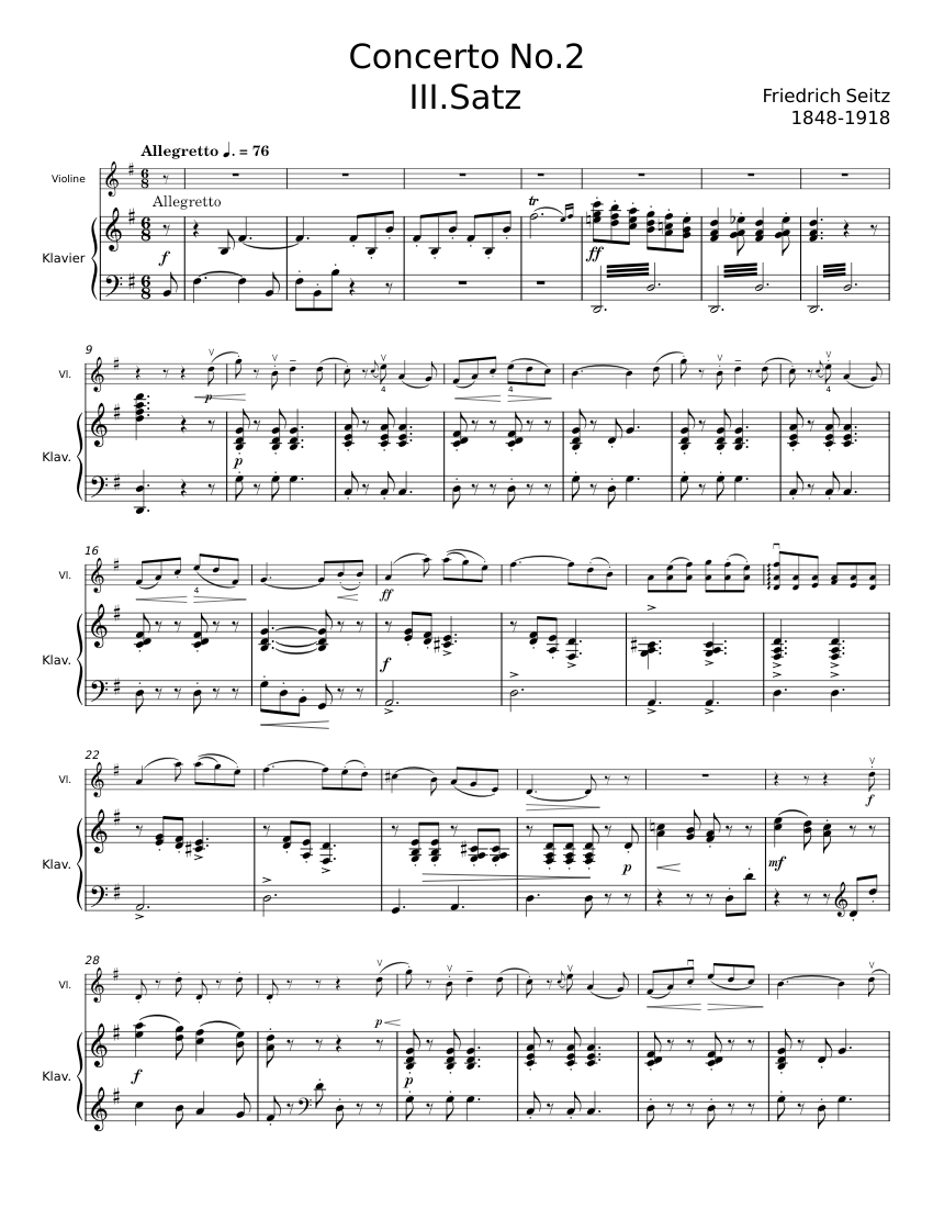 Violin Concerto No. 2 in G Major, Op. 13, 3rd Movement – Friedrich ...