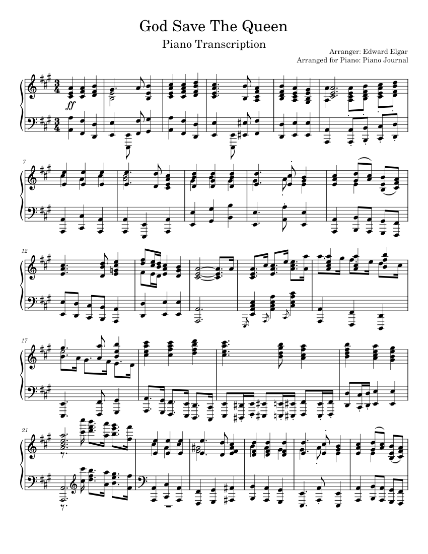 God Save the Queen – Misc Traditional God Save the Queen – Piano ...