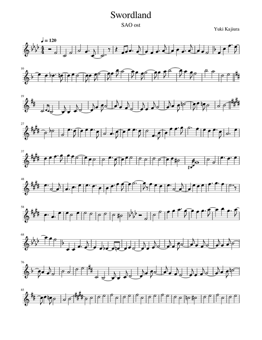 Swordland Sheet music for Violin (Solo) | Musescore.com