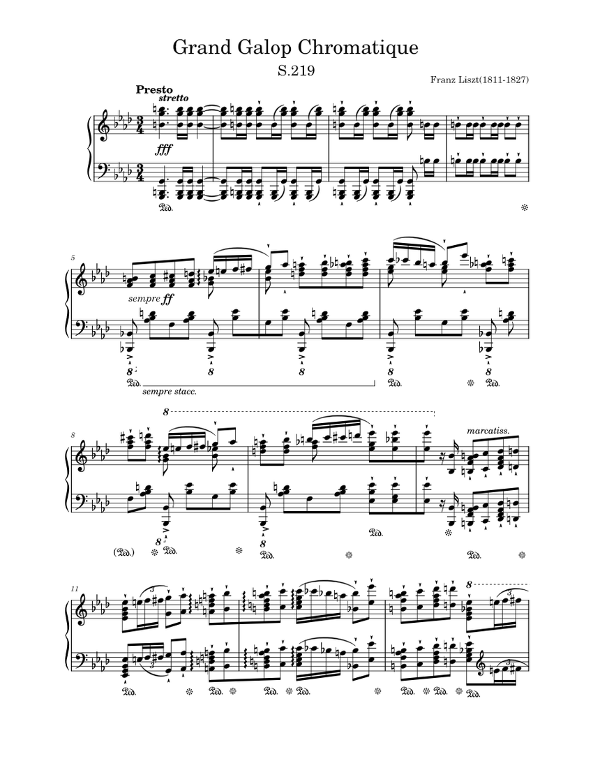 Grand galop chromatique, S.219 – Franz Liszt Grand Galop Chromatique ...