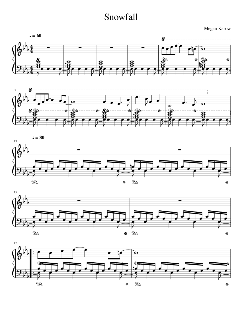 Snowfall Sheet music for Piano (Solo) Easy | Musescore.com