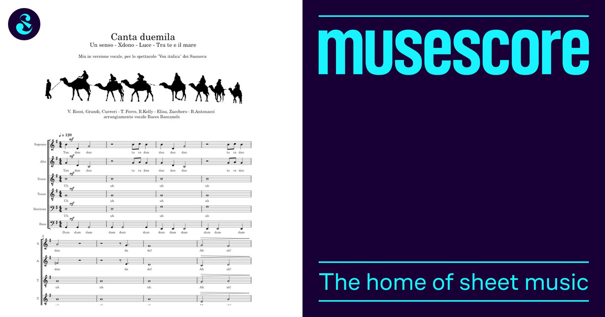 Canta duemila - Un senso + Perdono + Luce + Tra te e il mare Sheet ...
