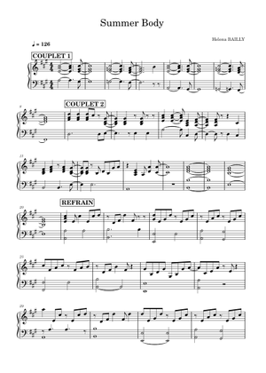 Play Official version of Summer Body Sheet Music by Helena Bailly for ...