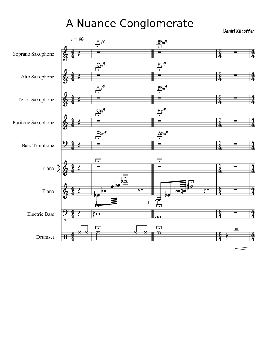 A Nuance Conglomerate Sheet music for Piano, Trombone bass, Saxophone ...