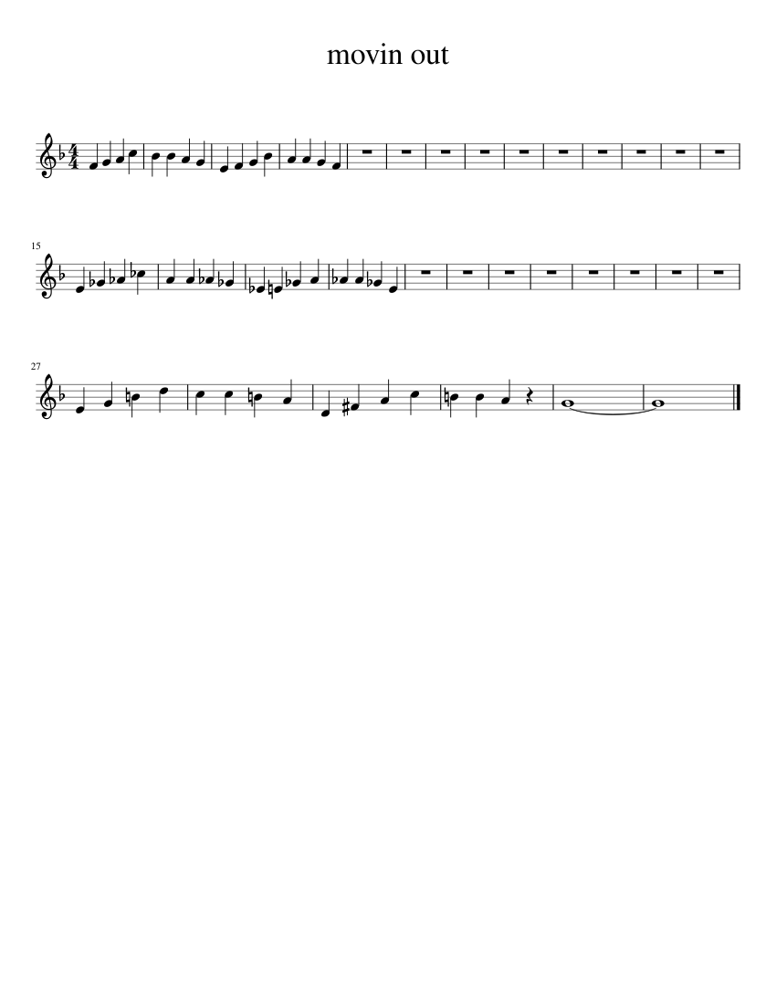 Movin out Sheet music for Piano (Solo) | Musescore.com