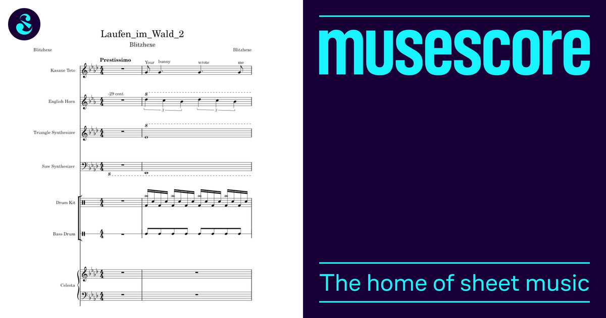 Laufen im Wald 2 – Blitzhexe Sheet music for Celesta, Oboe, Drum group ...