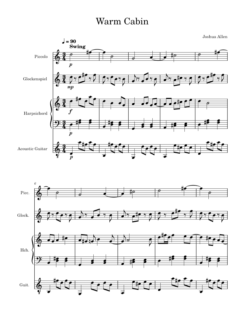 chilly fire Sheet music for Harpsichord, Flute piccolo, Glockenspiel ...