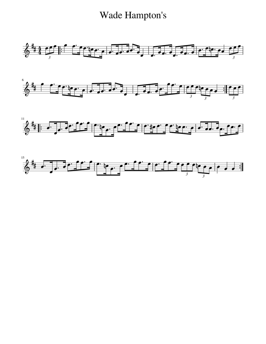 Wade Hampton's Sheet music for Piano (Solo) Easy | Musescore.com