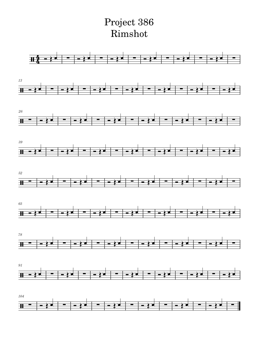 Project 386 Rimshot Sheet music for Drum group (Solo) | Musescore.com