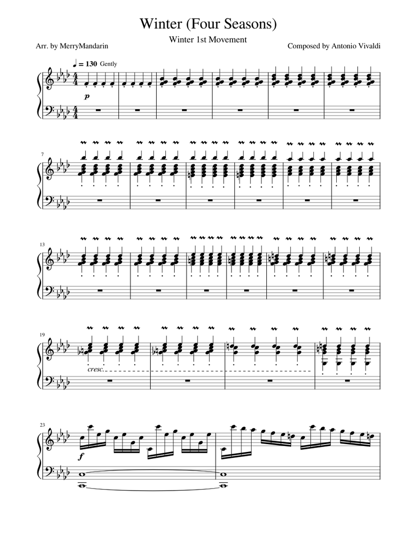 Winter 1st Movement, Allegro Non Molto (The Four Seasons) – Antonio ...
