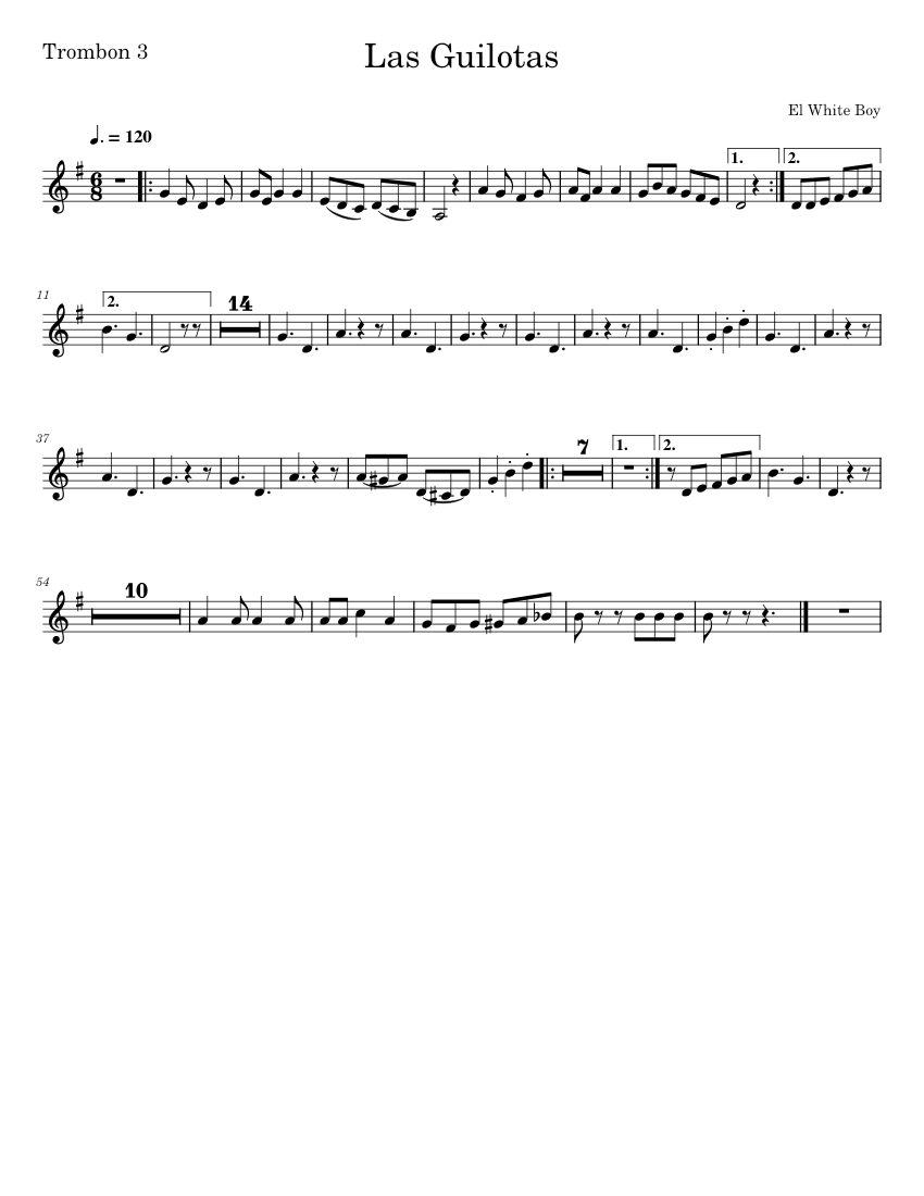 Las Guilotas Sheet music for Baritone horn (Solo) | Musescore.com