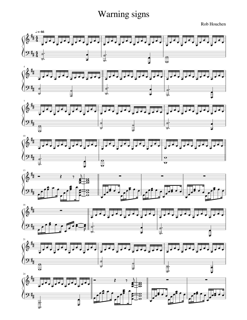Warning signs Sheet music for Piano (Solo) | Musescore.com