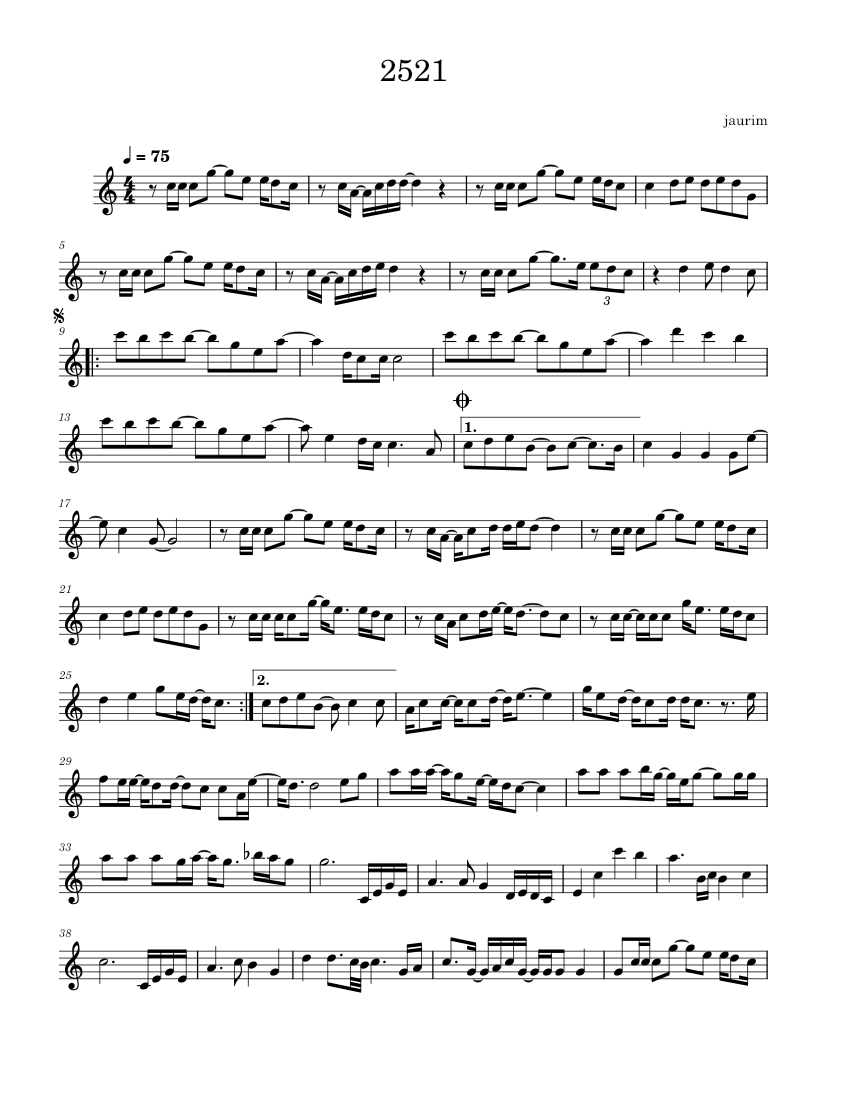 Twenty-one twenty-five – Jaurim (자우림) 2521 Sheet Music for Piano (Solo) Easy | MuseScore.com