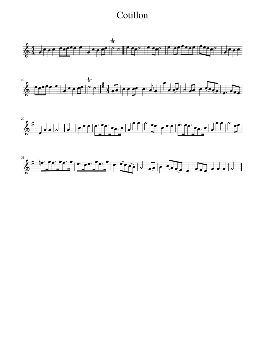 Cotillon Sheet music for Piano (Solo) Easy | Musescore.com