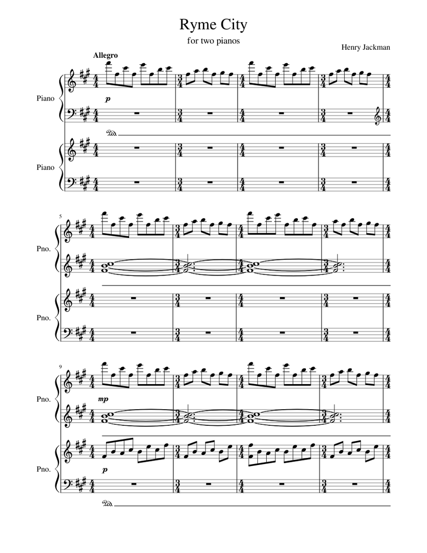 Ryme City Sheet music for Piano (Piano Duo) | Musescore.com