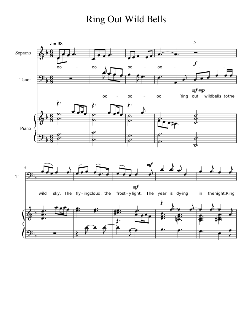 Ring Out Sheet Music for Piano, Tenor, Mezzo soprano (Mixed Trio ...