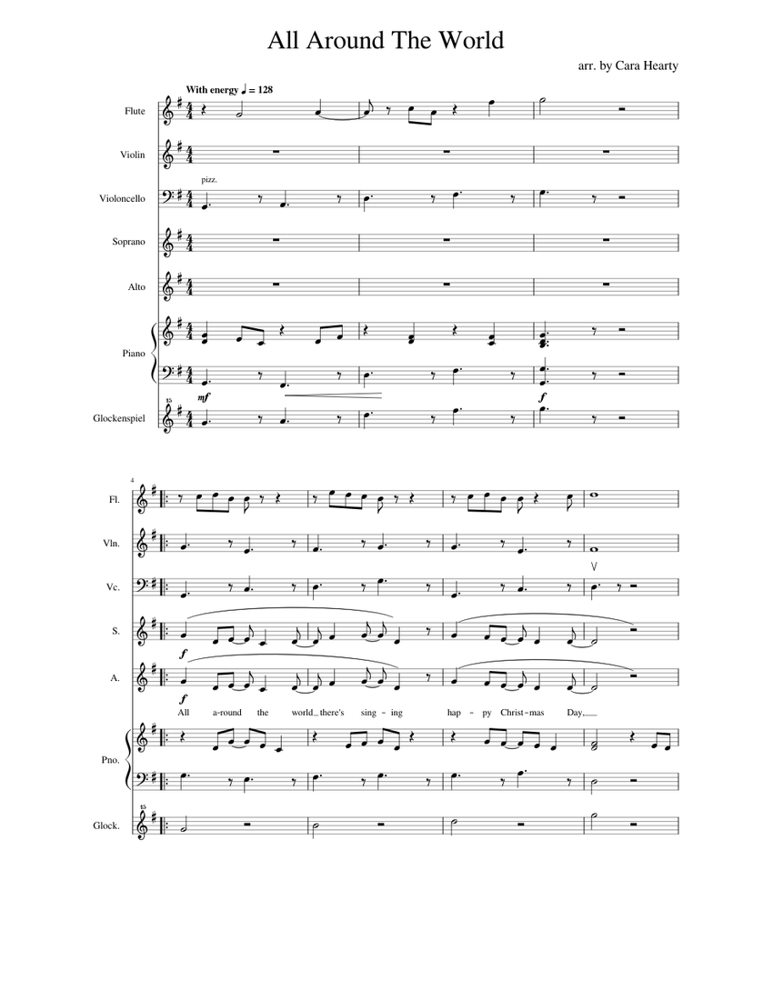 All Around the World Sheet music for Piano, Soprano, Alto, Flute & more ...